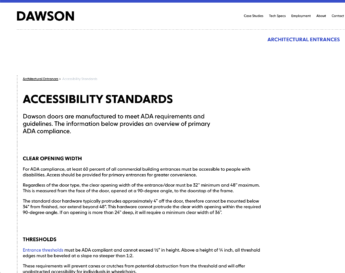 DAWSON Architectural Technical Specifications