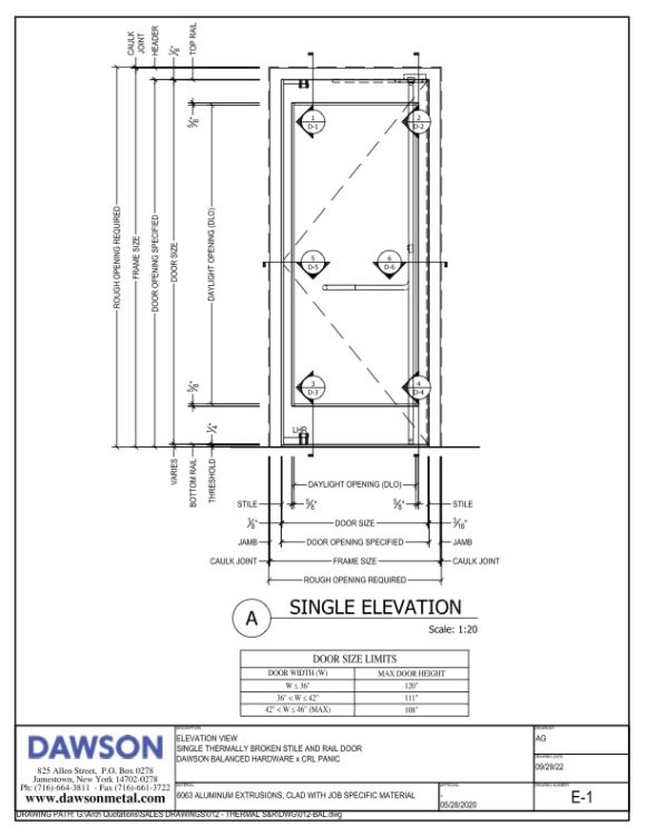 DAWSON Architectural Technical Specifications